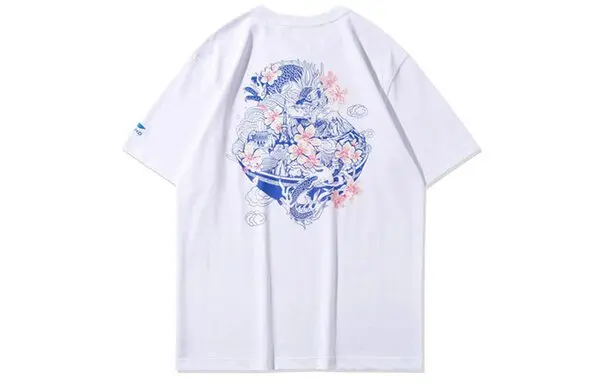 LI-NING Sakura Limited Casual Sports Round Neck Tee 'white Blue