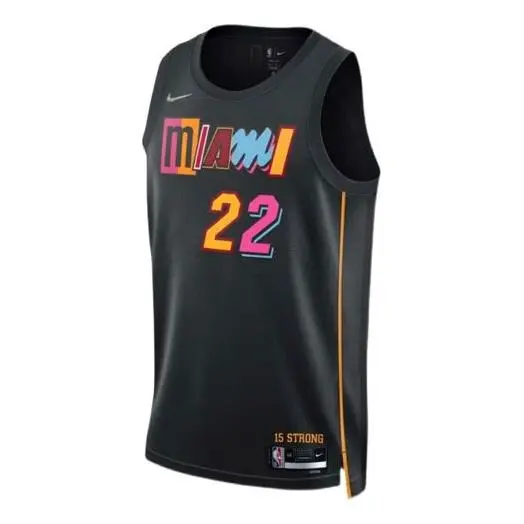 Nike X Nba Miami Heat 'jimmy Butler 22' Basketball Jersey - Black/multi-color