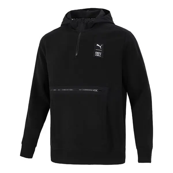 PUMA X Firstmile Crossover Splicing Pocket Sports Training Hoodie - Black