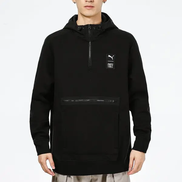 PUMA X Firstmile Crossover Splicing Pocket Sports Training Hoodie - Black