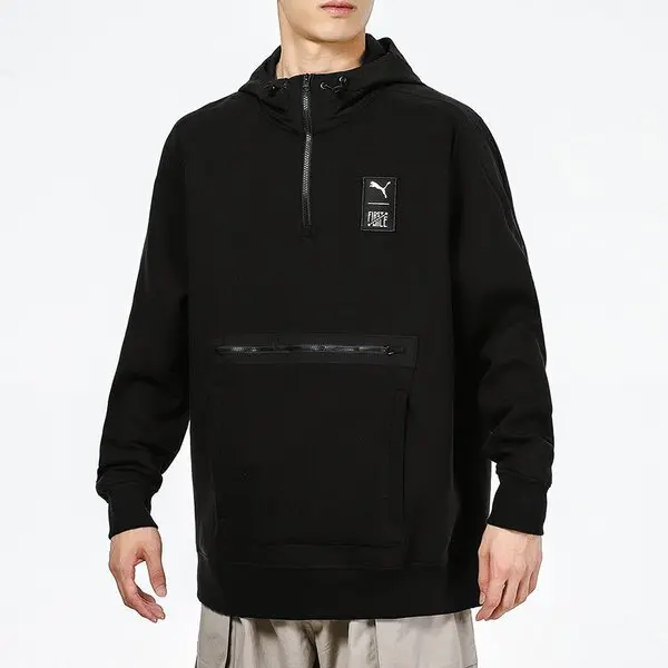 PUMA X Firstmile Crossover Splicing Pocket Sports Training Hoodie - Black