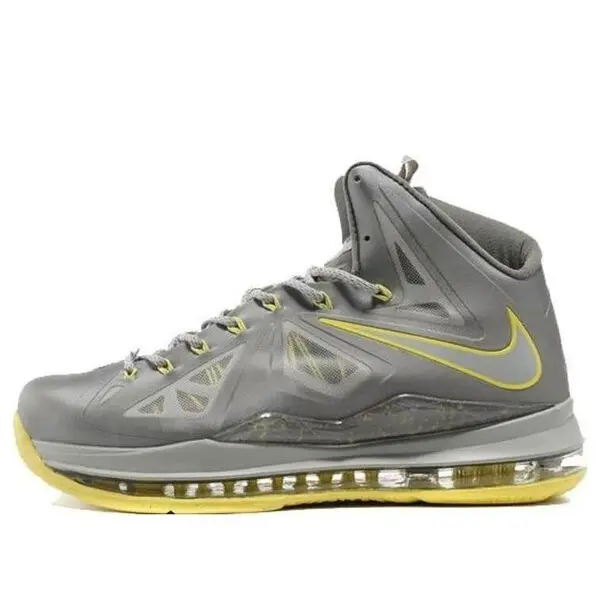 Nike Lebron 10 'yellow Diamond' Basketball Sneakers - Grey/grey/yellow