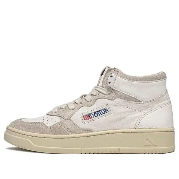 AUTRY Medalist Mid Leather And Suede Sneakers - White