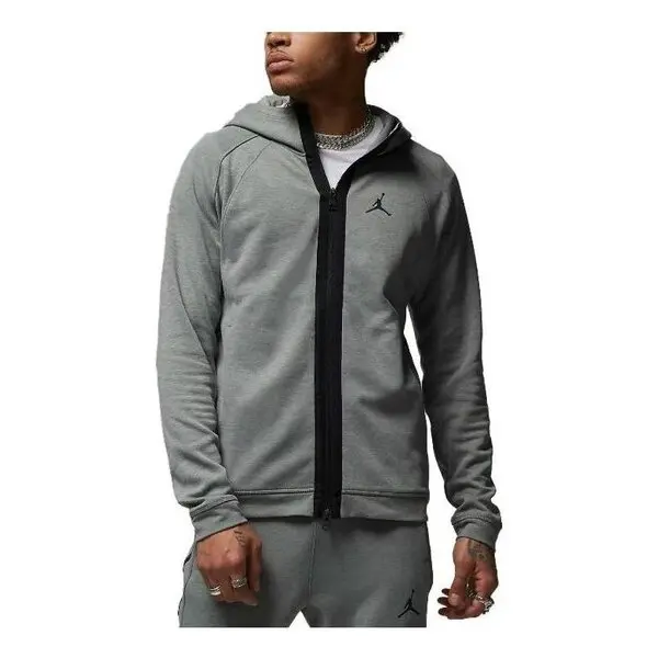 JORDAN Fleece Full-zip Hoodie 'gray