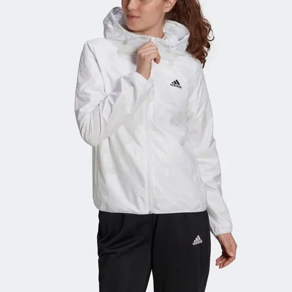 Adidas Logo Solid Color Woven Zipper Hooded Jacket