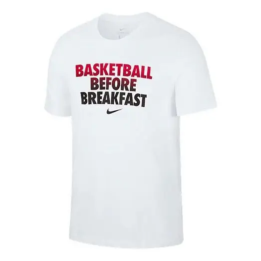 Nike Printing Alphabet Short Sleeve Basketball White T-shirt - Multi-color