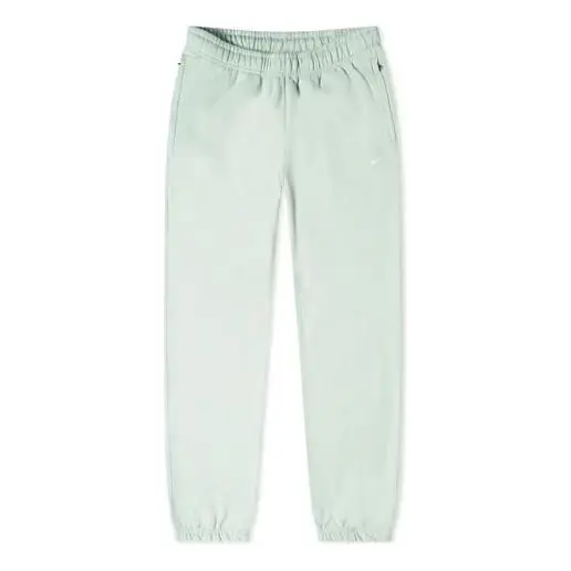 Nike Embroidered Logo Solid Color Bundle Feet Sports Pants/trousers/joggers - Green