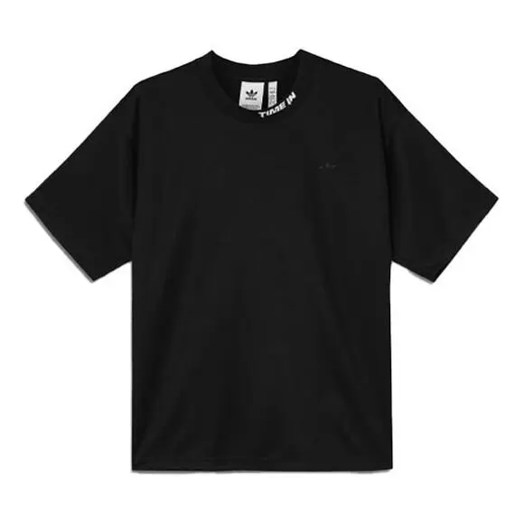 Adidas Originals X Ninja Crossover Collar Alphabet Sports Round Neck Short Sleeve - Black