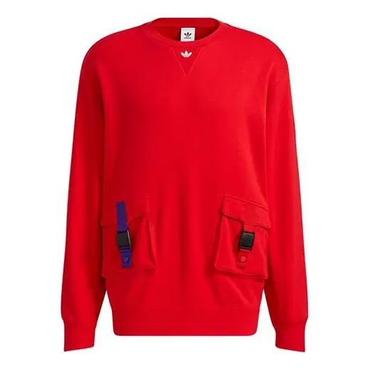 Adidas Originals Crew Series Cargo Pocket Pullover - Red