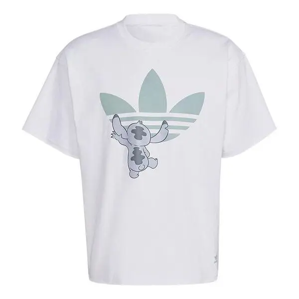 Adidas Originals X Disney Crossover Cartoon Pattern Printing Short Sleeve Couple Style White - Default Color