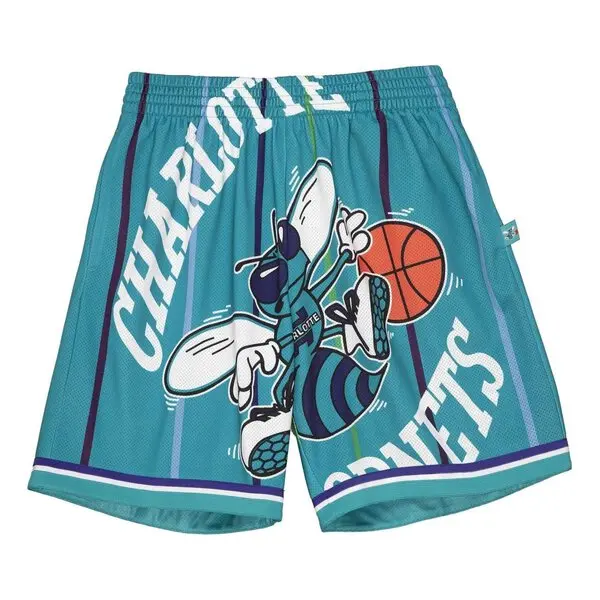 Mitchell & Ness X Nba Charlotte Hornets Big Face Basketball Shorts - Green