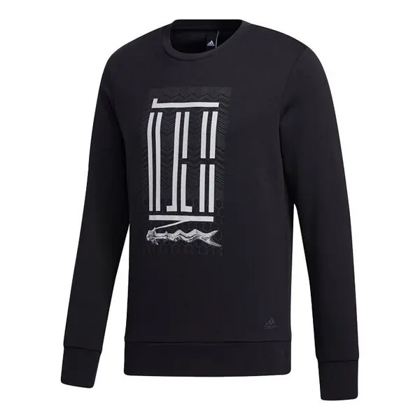 Adidas Crewneck Pullover With Graphic Print - Black