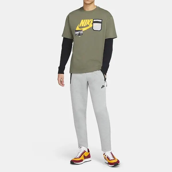 Nike Tech Fleece Casual Sports Drawstring Long Pants Dark Grey - Gray