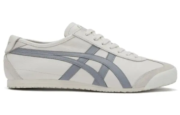 Onitsuka Tiger Mexico 66 "vintage Running Style" Lace-up Leather Sneakers - White/grey/blue