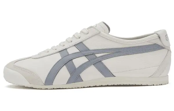 Onitsuka Tiger Mexico 66 "vintage Running Style" Lace-up Leather Sneakers - White/grey/blue