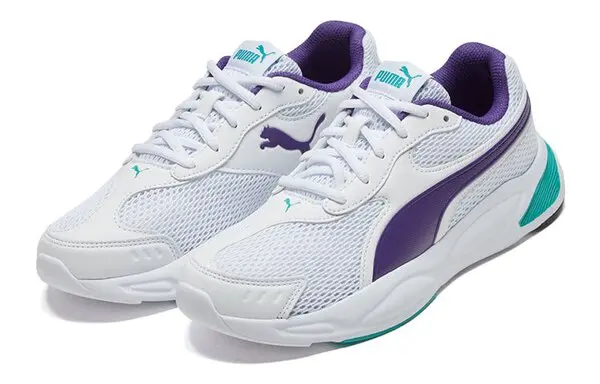PUMA 90s Runner Athletic Sneakers - White/purple