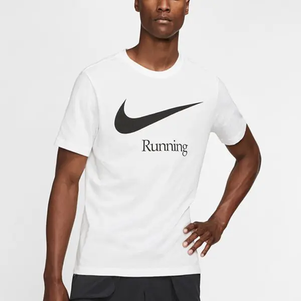 Nike Dri-fit Running Graphic Short Sleeve Tee - White