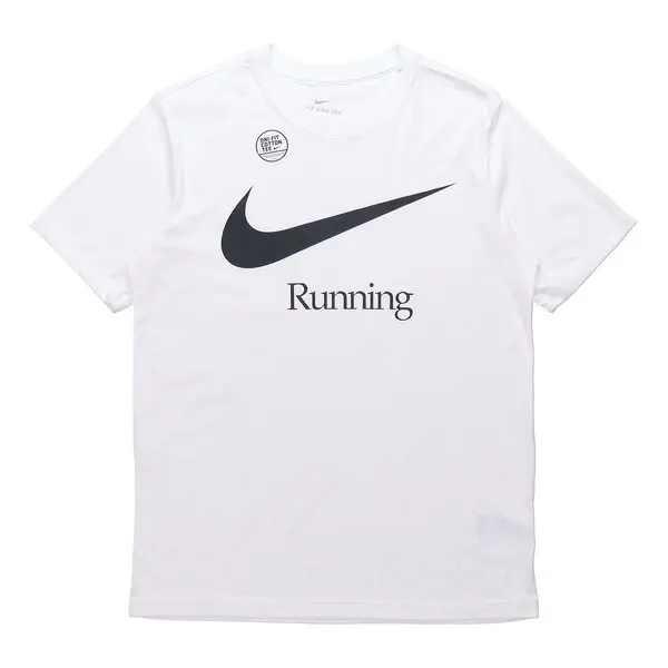 Nike Dri-fit Running Graphic Short Sleeve Tee - White
