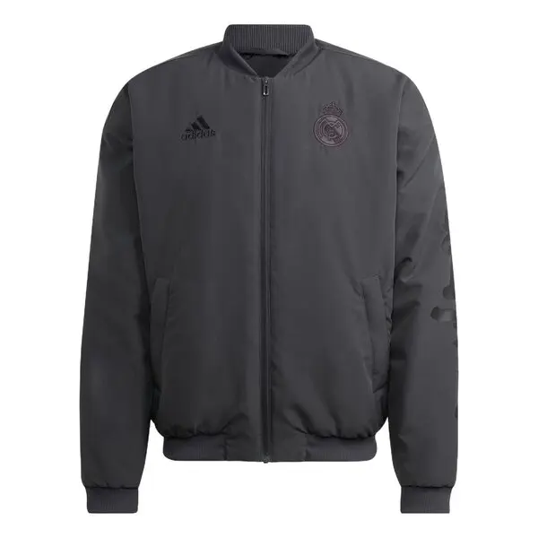 Adidas Real Madrid Padded Bomber Jacket - Grey
