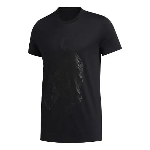Adidas Cny Printing Basketball Sports Short Sleeve - Black