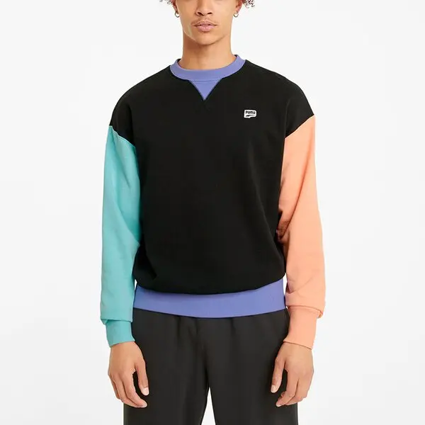 PUMA Graphic Crew Neck Colorblock Sweater