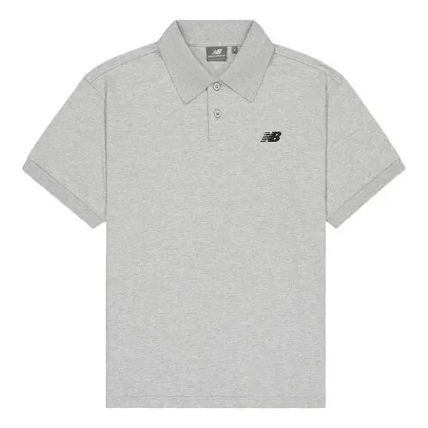 NEW BALANCE Cotton Polo Shirt Asia Sizing - Grey