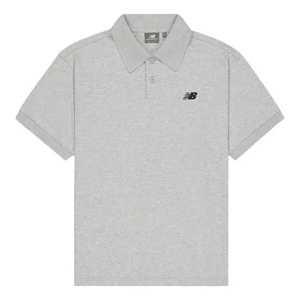 NEW BALANCE Cotton Polo Shirt Asia Sizing - Grey