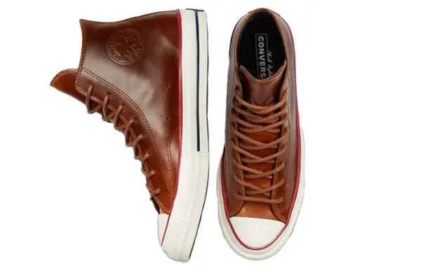 CONVERSE Chuck 70 High Top Leather Sneakers - Brown