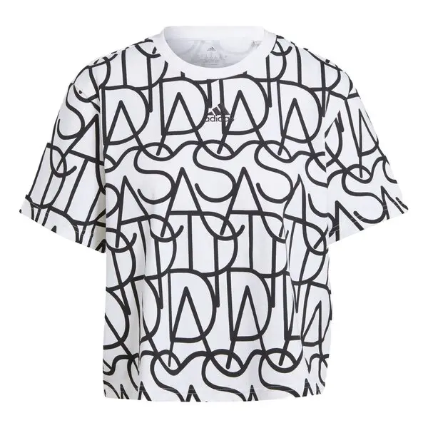 Adidas Allover Graphic Boyfriend T-shirt - White/black
