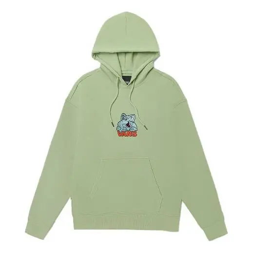 VANS Cartoon Pattern Loose Pullover Hoodie - Green