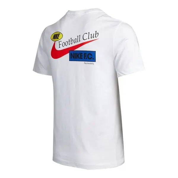 Nike Fc Tee Seasonal Grph H Back Large Logo Printing Sports Round Neck Short Sleeve - White
