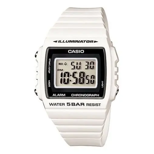 Casio Digital Watch With Illuminator And Water Resistance - White