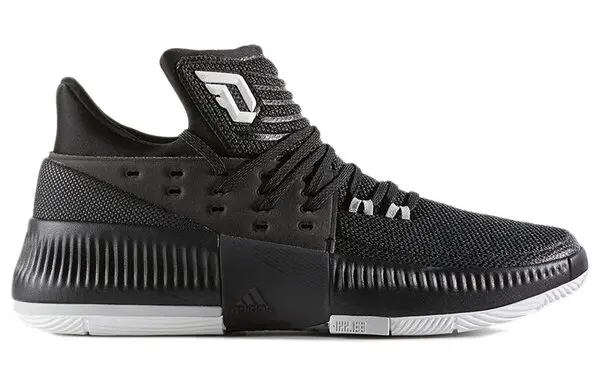 Adidas D Lillard 3 High Top Lace-up Basketball Sneakers - Black