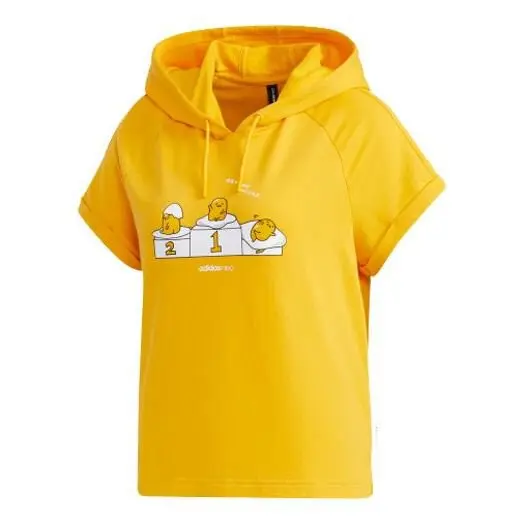 Adidas Neo Gdtm Ss Hdy Crossover Sports Hooded Pullover Short Sleeve T-shirt - Yellow