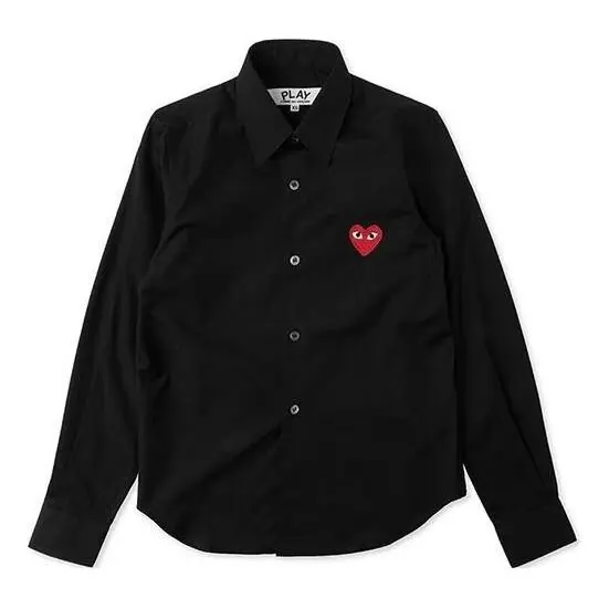 Play Comme Des Garcon Red Emblem Button Down - Black