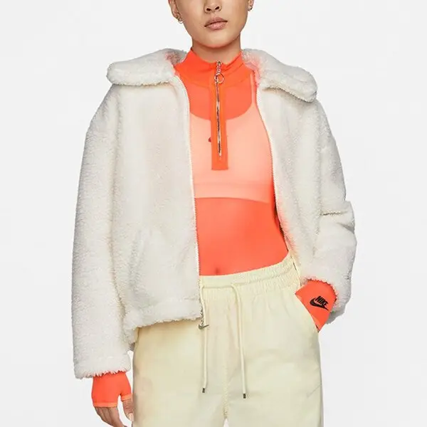Nike Lamb's Wool Lapel Jacket - White