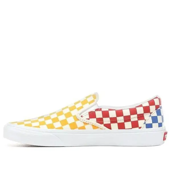 VANS Classic Slip-on Multicolor Checkerboard Sneakers - Black