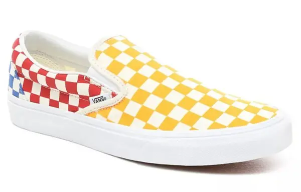VANS Classic Slip-on Multicolor Checkerboard Sneakers - Black