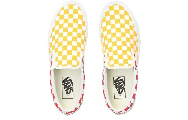 VANS Classic Slip-on Multicolor Checkerboard Sneakers - Black