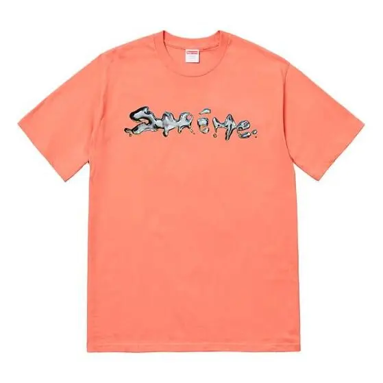 Supreme Fw18 Liquid Tee Terra Cotta Logo Tee - Pink