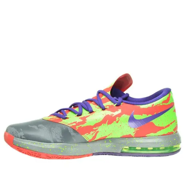 Nike Kd 6 'energy' Athletic Sneakers - Gray/green/red