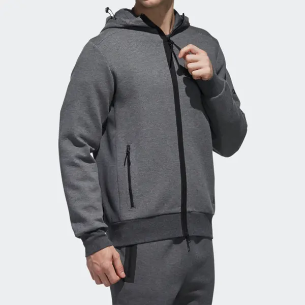 Adidas Double Knit Hooded Jacket - Grey