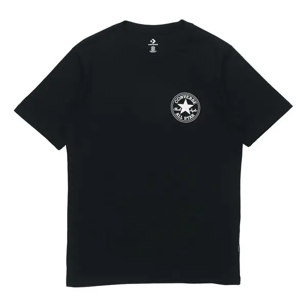 CONVERSE Chuck Taylor All Star Logo Printing Round Neck Sports Short Sleeve - Black