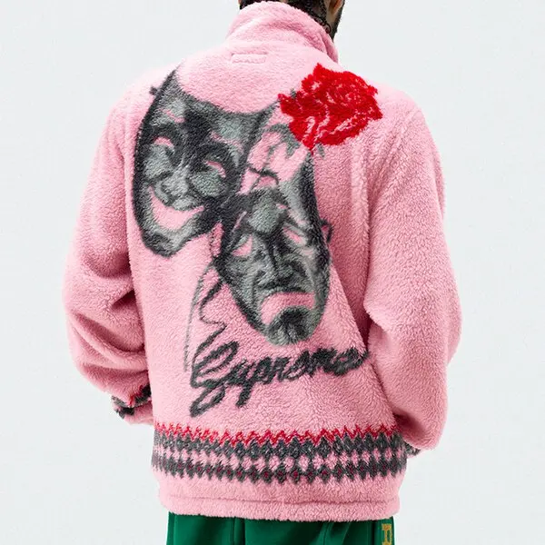 Supreme Drama Mask Fleece Jacket - Pink