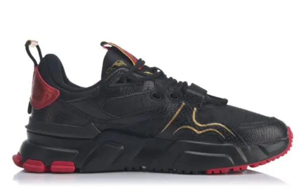 LI-NING 001 Support Classic Casual Shoes - Blackred