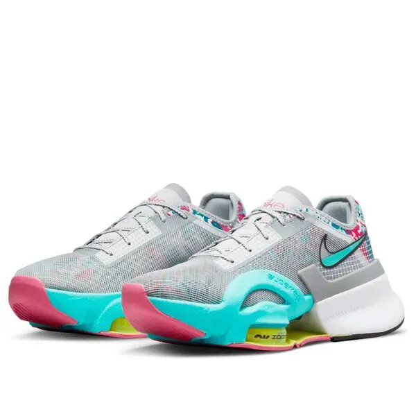 Nike Zoom Superrep 3 "graffiti Graphics" Athletic Sneakers - Grey/blue