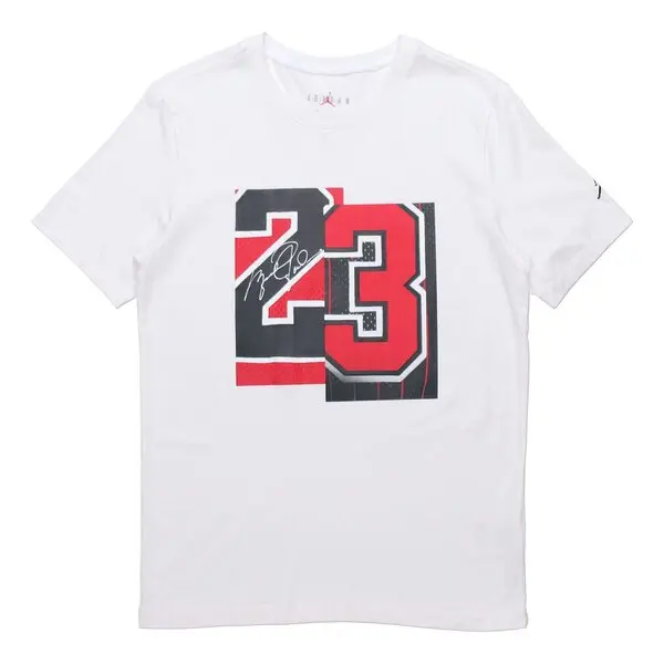 JORDAN Basketball Sports Round Neck Short Sleeve - White