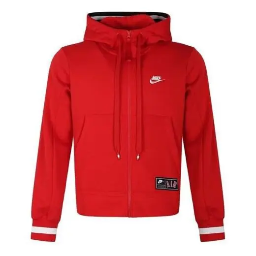Nike Alphabet Hooded Zipper Fleece Jacket