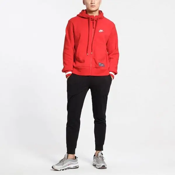 Nike Alphabet Hooded Zipper Fleece Jacket