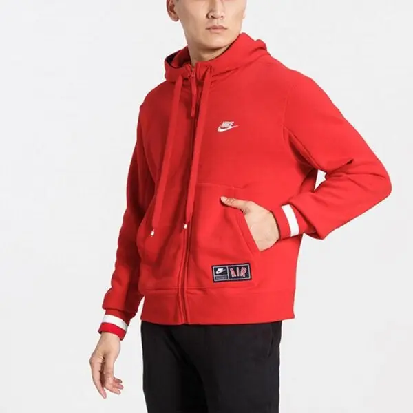 Nike Alphabet Hooded Zipper Fleece Jacket